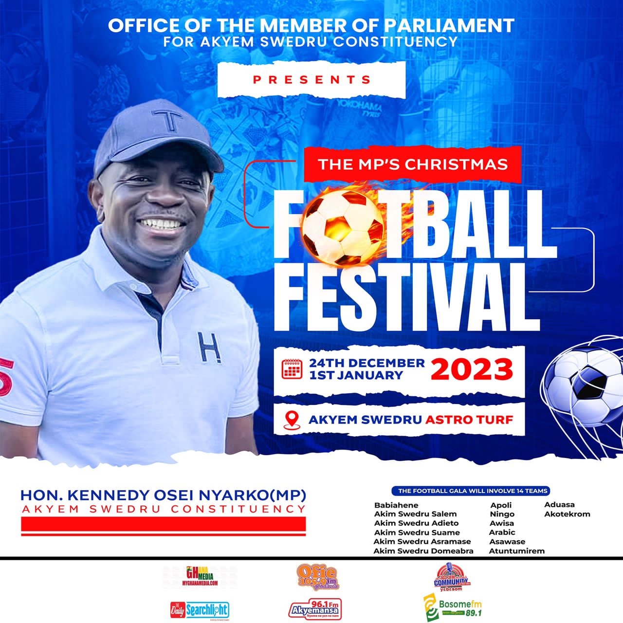 Akim Swedru MP to organize football gala for youth - Firstnewsroom