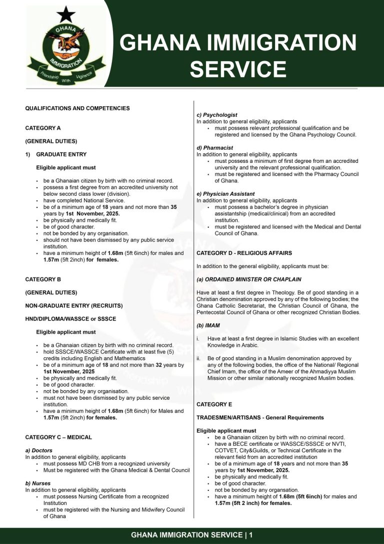 Ghana's Interior Ministry Announces Recruitment for Police, Prisons ...